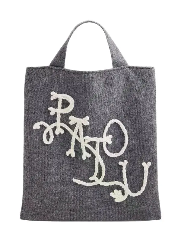 PATOU Corneille Logo-embroidered Tote Bag - Grey