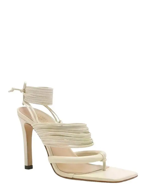 AMIR SLAMA Cream Tie-fastening Stiletto Sandals - Neutrals