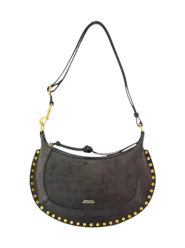 Isabel Marant Étoile Oskan Moon Stud-embellished Shoulder Bag - Grey