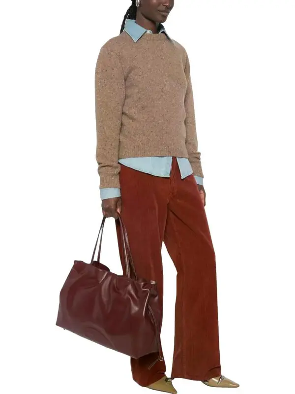 Tory Burch Ella Logo-debossed Tote Bag - Brown