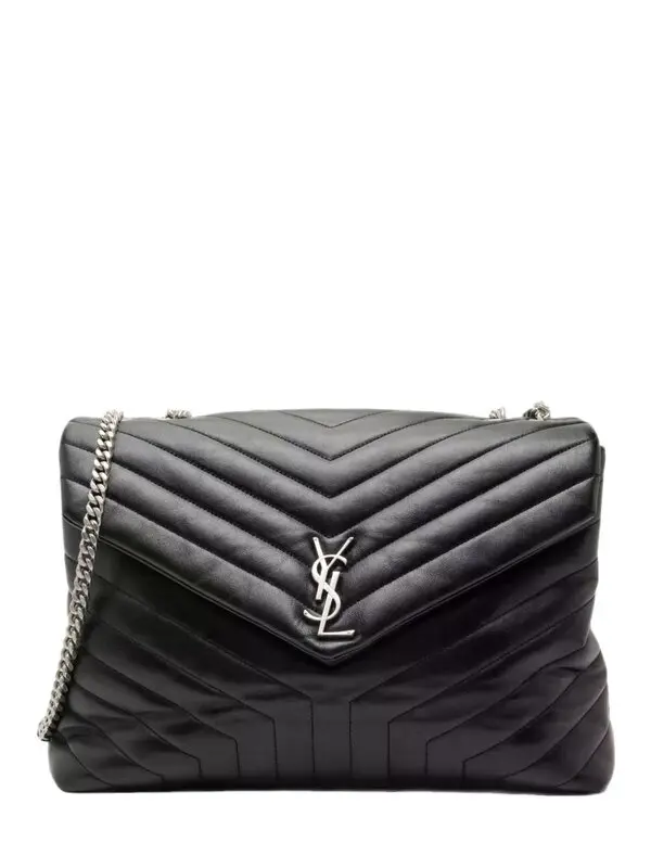 Saint Laurent Matelassé Loulou Shoulder Bag - Black