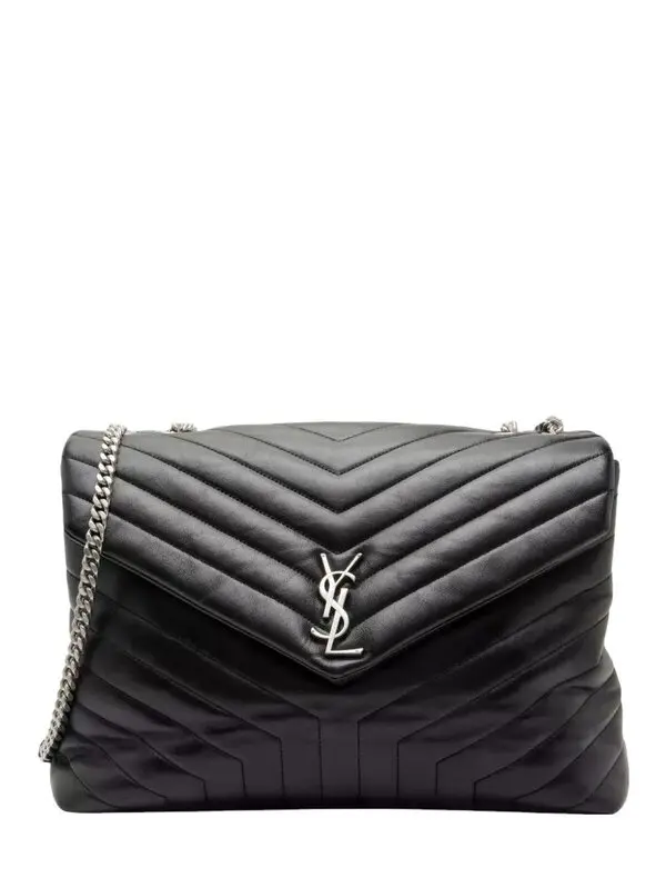 Saint Laurent Matelassé Loulou Shoulder Bag - Black
