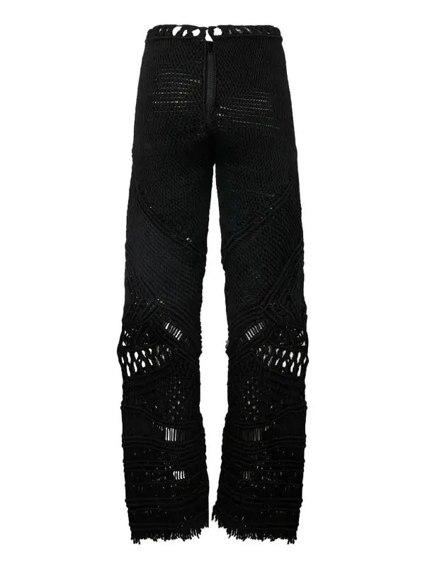 Alberta Ferretti Crochet-mesh Trousers - Black