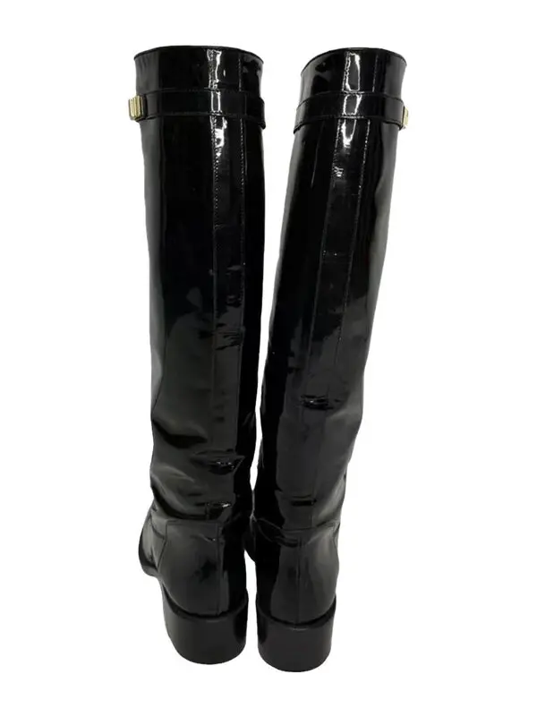 Fendi Patent Leather Knee-high Riding Boots - Black