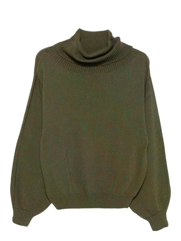 BASERANGE Ribbed-knit Roll Neck Sweater - Green