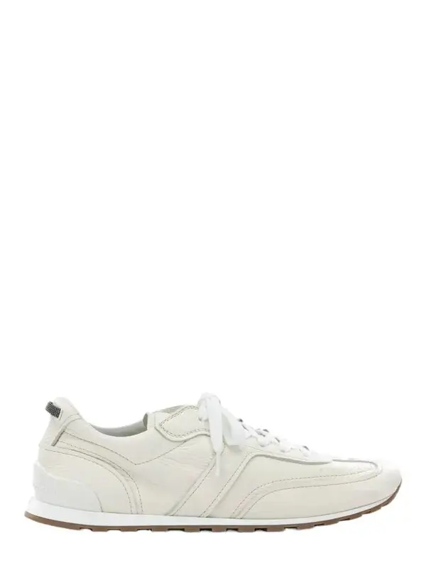 Brunello Cucinelli Grained Leather Sneakers - Neutrals