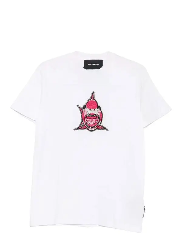 MARCO BOLOGNA Embellished Shark T-shirt - White
