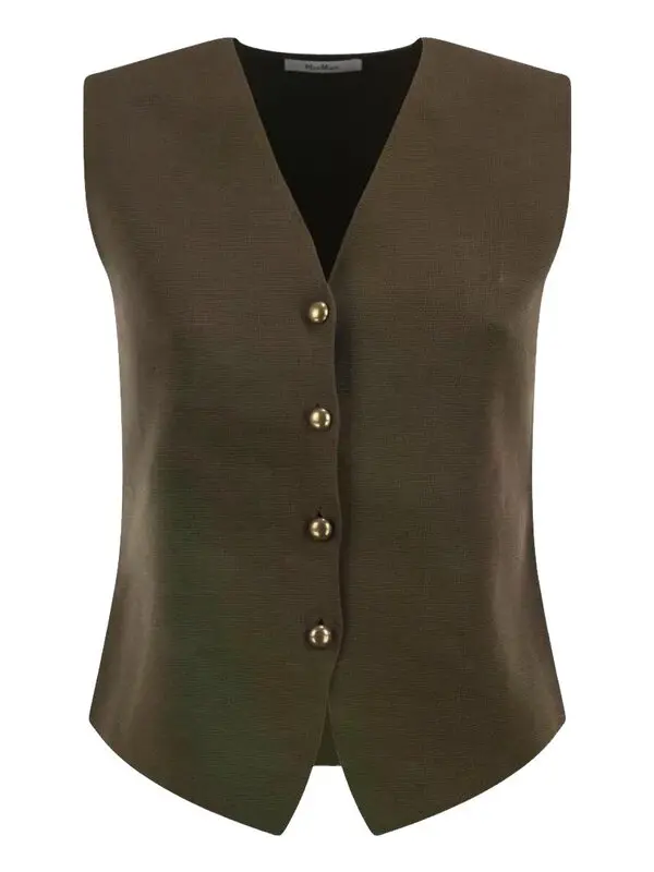 Max Mara Button-fastening Knitted Waistcoat - Green
