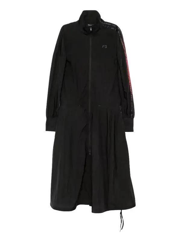 Y3 Logo Print Zip-fastening Midi Dress - Black