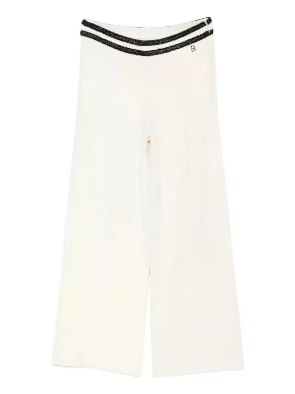 BLUGIRL Braided-trim Wide-leg Trousers - Neutrals