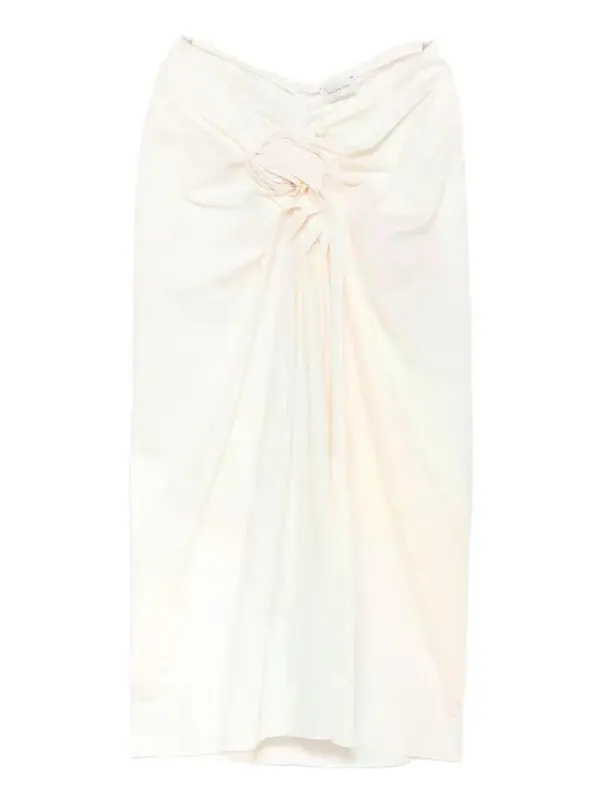 Magda Butrym Knot-detail Ruched Midi Skirt - Neutrals