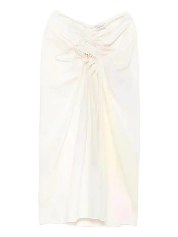 Magda Butrym Knot-detail Ruched Midi Skirt - Neutrals