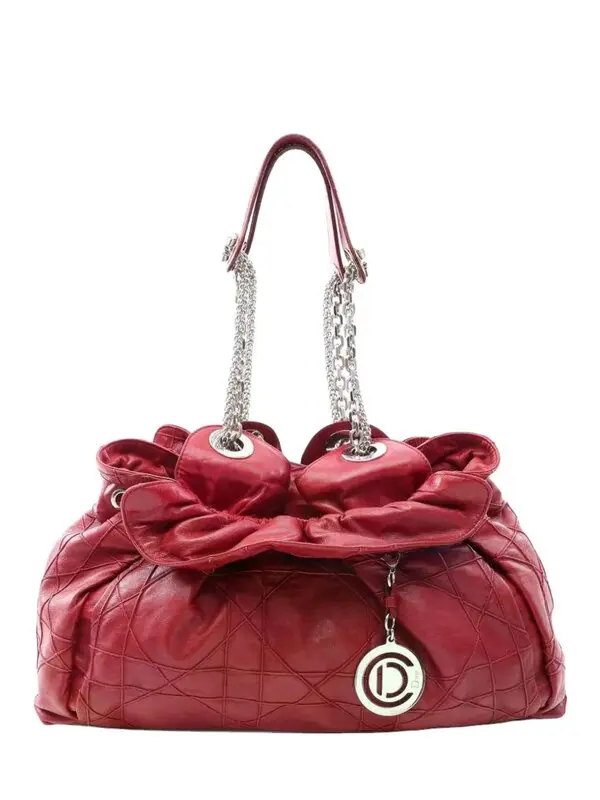 Dior 2000s Lutrant Chain Tote Bag - Red