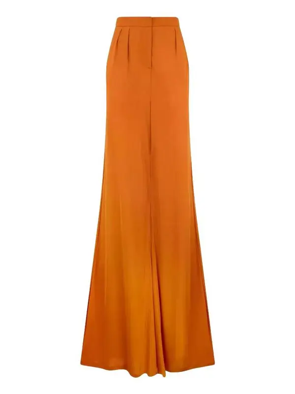 Alberta Ferretti High-waisted Flared Maxi Skirt - Orange