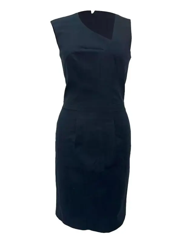 Balenciaga Sleeveless Asymmetrical Neckline Dress - Blue