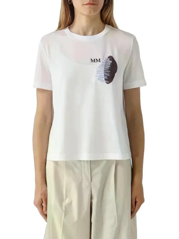 Max Mara Logo Print Short Sleeve T-shirt - White