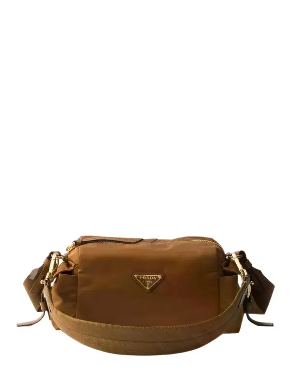 Prada Explore Small Re-nylon And Leather Shoulder Bag - Brown