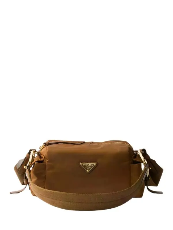 Prada Re-nylon And Leather Shoulder Bag - Brown