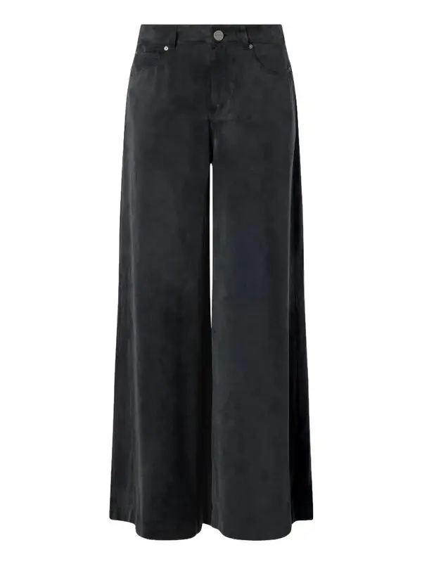 Pinko Sueded Finish Wide Leg Trousers - Grey