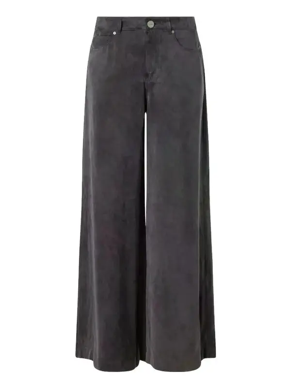 Pinko Sueded Finish Wide Leg Trousers - Grey