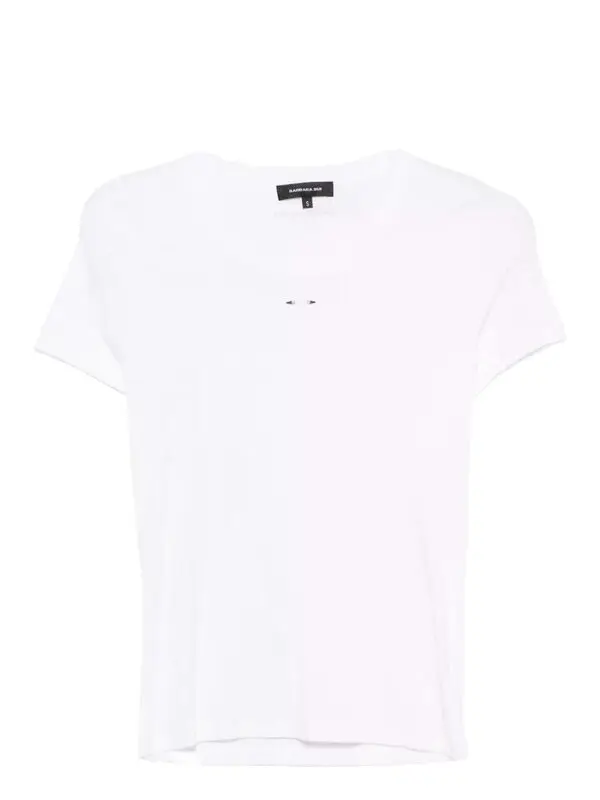 Barbara Bui Stud-embellished Ribbed T-shirt - White