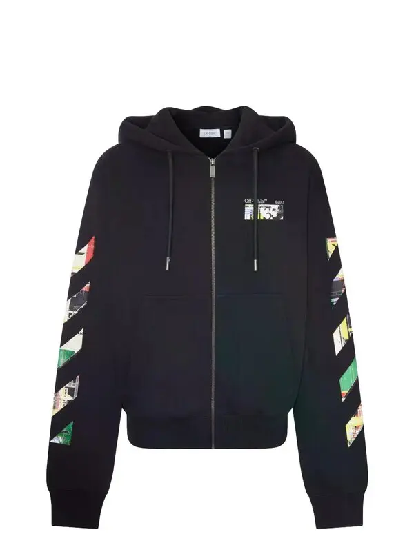 Off-White Industrial Arrow Zip-up Hoodie - Black