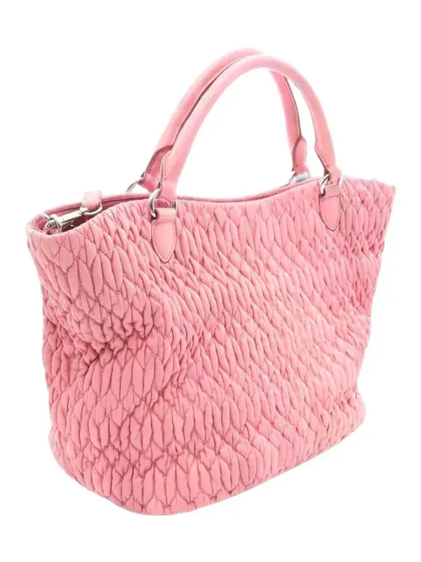 Miu Miu 2010s Nappa Crystal Three-way Leather Tote Bag - Pink