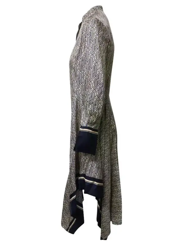 Chloé Logo-print Silk Handkerchief Hem Dress - Brown