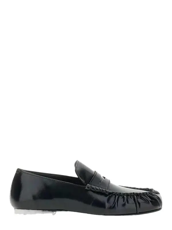 ALOHAS Gathered Penny Loafers - Black