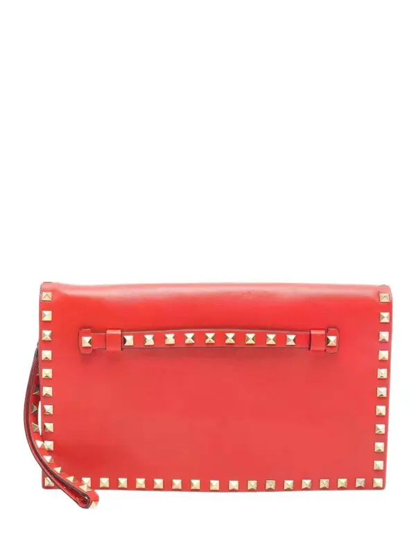 Valentino Garavani 2010s Rockstud Clutch Bag - Red