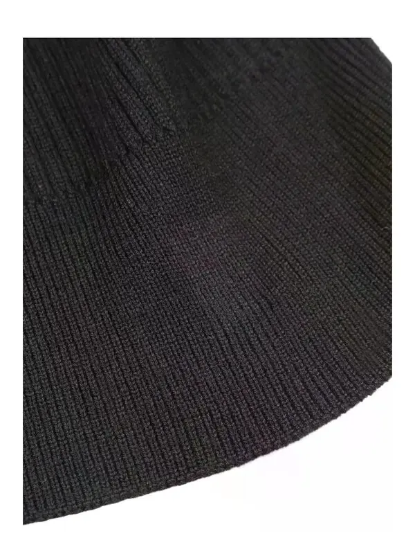 Celine Ribbed Knit Triomphe Cardigan - Black
