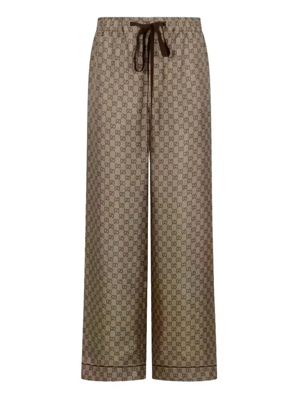 Gucci Drawstring-waist Palazzo Pants - Neutrals