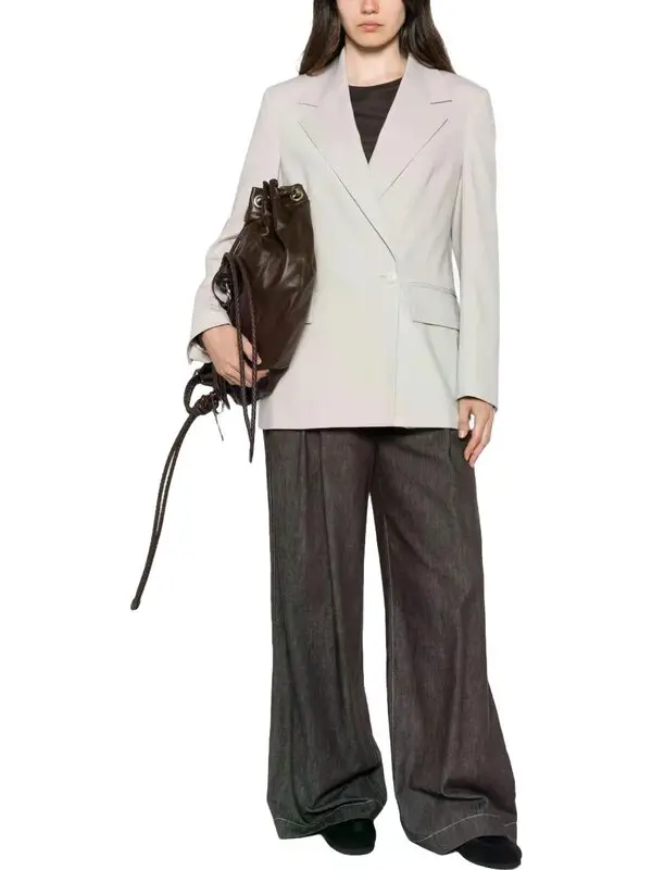 Liviana Conti Double-breasted Notched Lapel Blazer - Purple