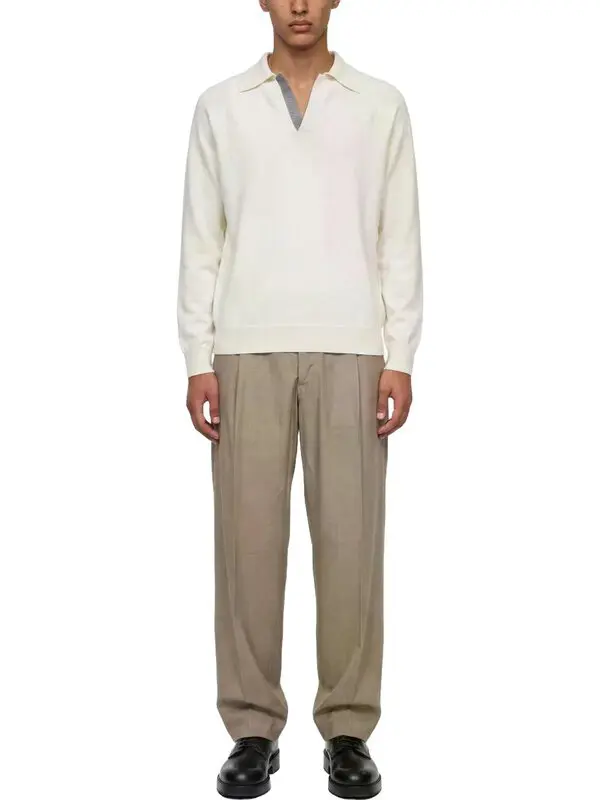 LARDINI Contrast-trim Raglan-sleeve Sweater - Neutrals