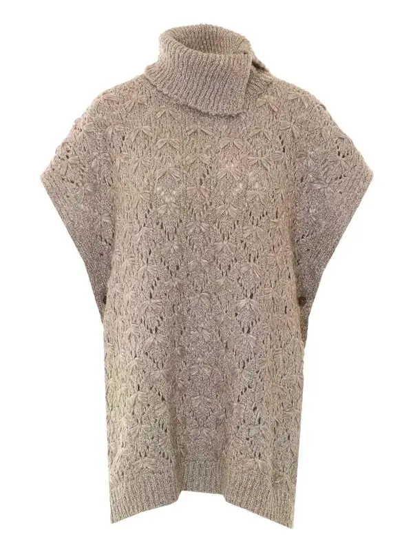Fabiana Filippi Open-knit Poncho - Neutrals