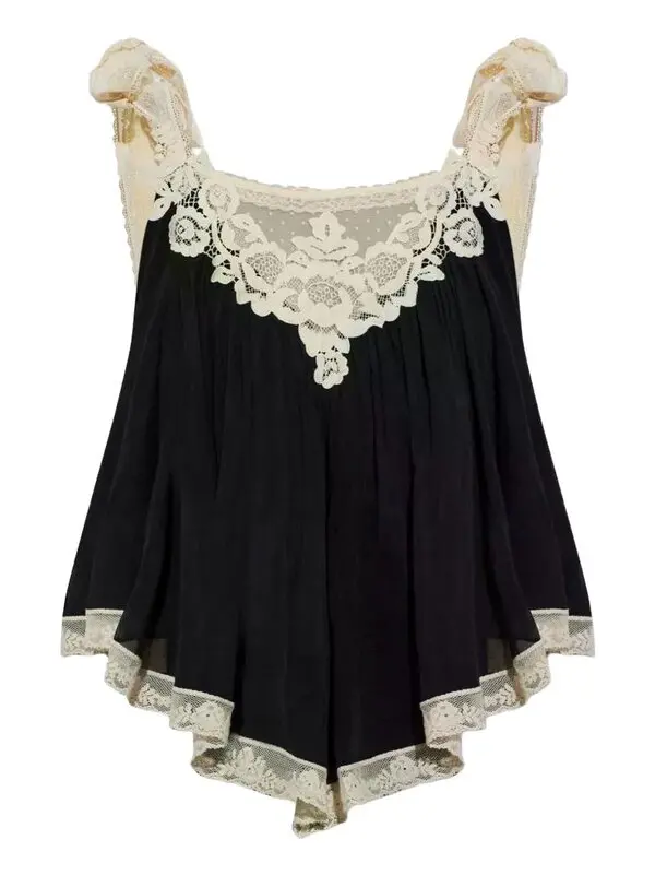 Zimmermann Lace-insert Tiered Top - Black