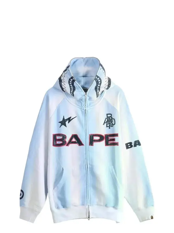 A BATHING APE Shark Logo-print Hoodie - Blue