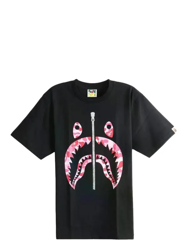 A BATHING APE Shark-print T-shirt - Black