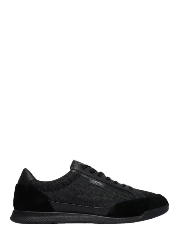 BOSS Suede-panelled Sneakers - Black