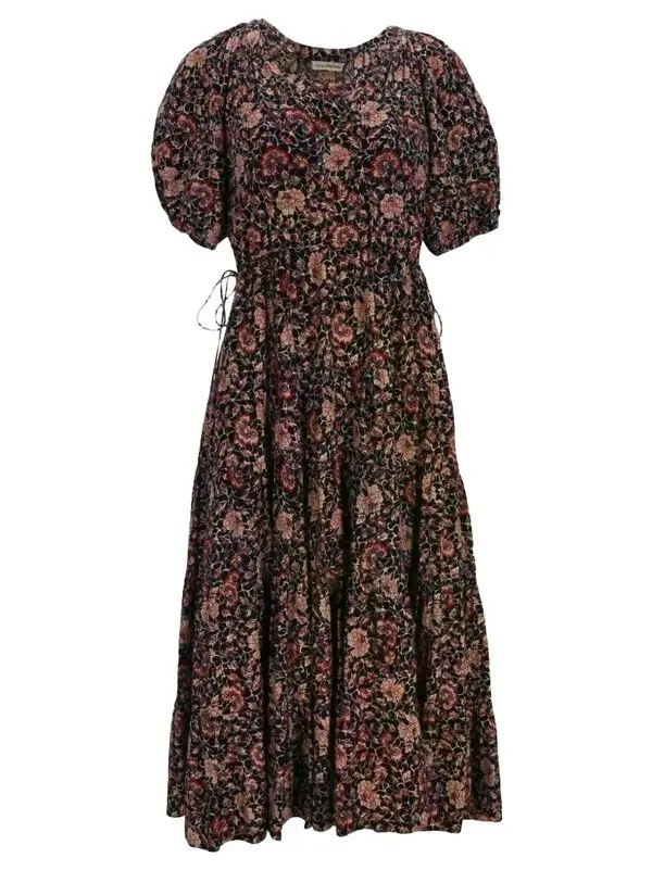 Ulla Johnson Floral-print Midi Dress - Black
