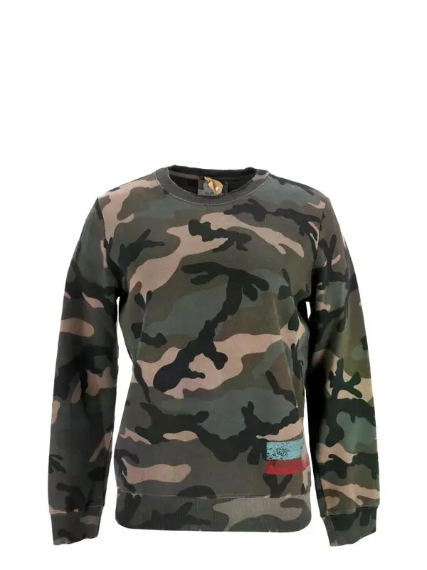 Valentino Garavani Camouflage Distressed Sweatshirt - Green