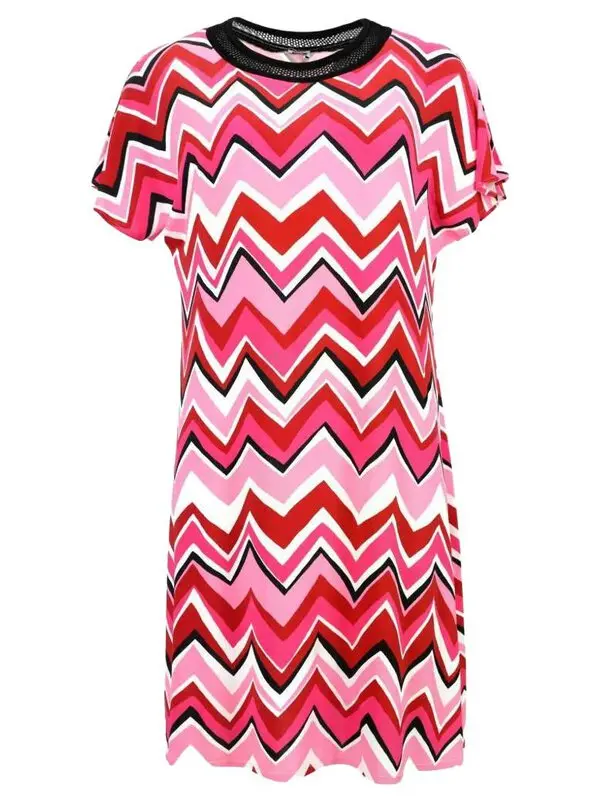 Missoni Zig-zag Printed Mini Dress - Pink
