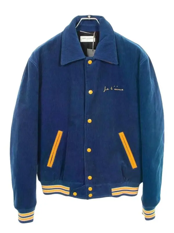 Saint Laurent 2010s Corduroy Bomber Jacket - Blue