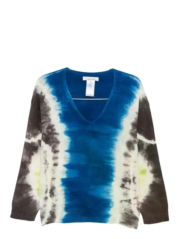 Liviana Conti Tie & Dye V-neck Sweater - Blue