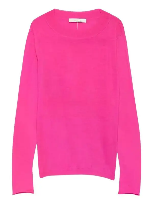 Liviana Conti Crew Neck Fine Knit Sweater - Pink