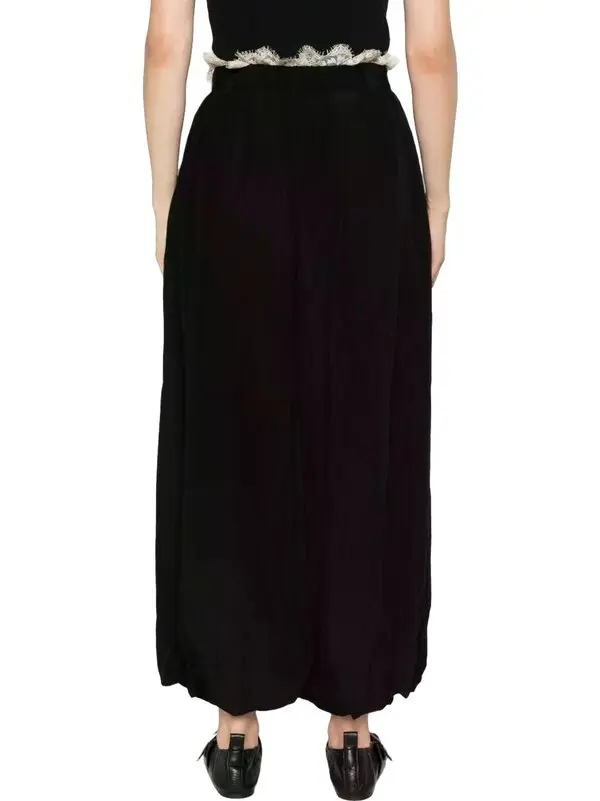 Sea Lace-trimmed Trousers - Black