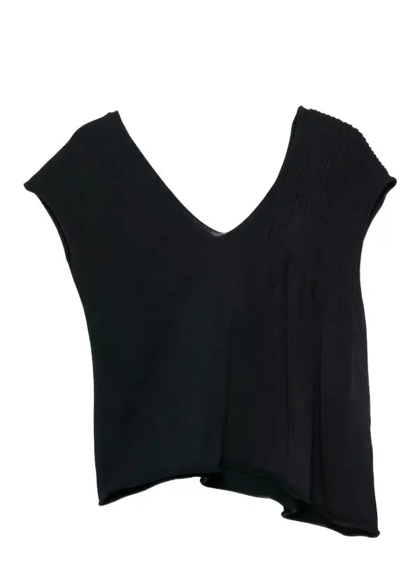 Liviana Conti Sleeveless V-neck Pleated Top - Blue