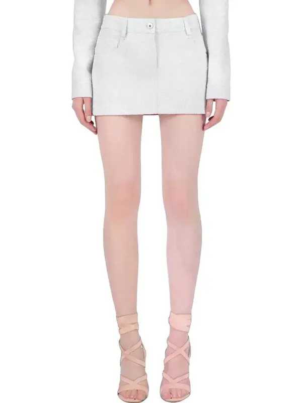 Blumarine Bouclé Texture Mini Skirt - White