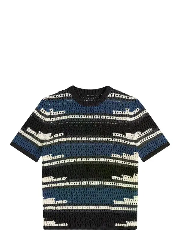 DAILY PAPER Kente Stripe-knit T-shirt - Black