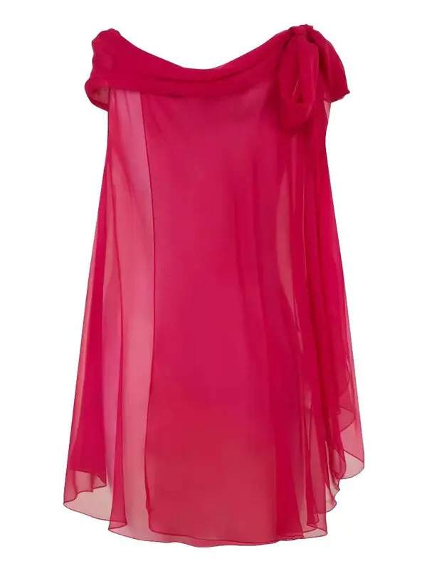 Alberta Ferretti Draped Asymmetric-neck Top - Pink